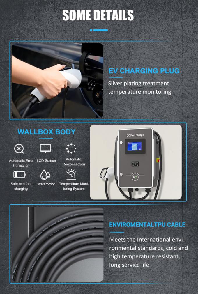 DC Wallbox Charger 30kW 40kW Cars CCS 40A Fast EV Charger 600V Grid ...