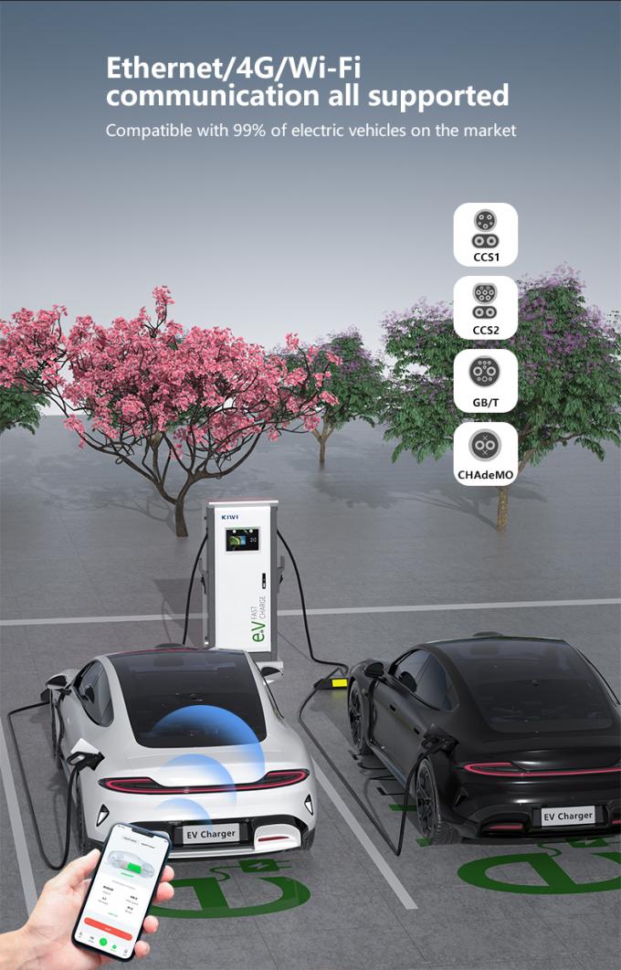 60kW~150kW DC EV Charger Pile Double Charging Gun Floor Mounted DC Fast Electric Car Charging ...