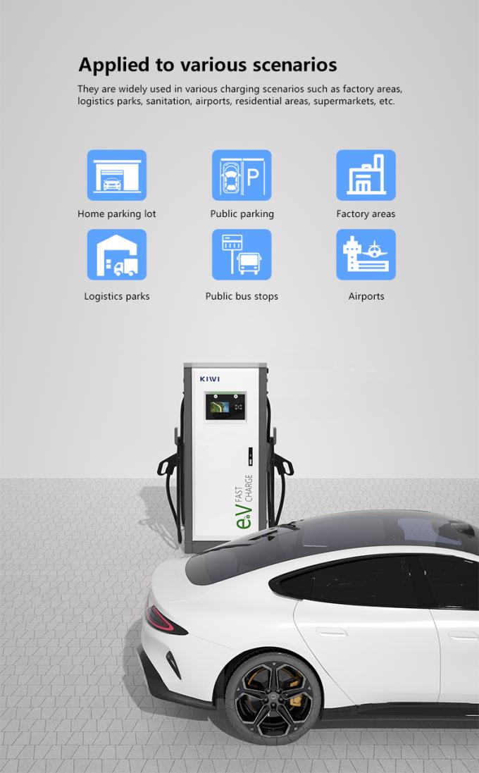 60kW~150kW DC EV Charger Pile Double Charging Gun Floor Mounted DC Fast Electric Car Charging ...